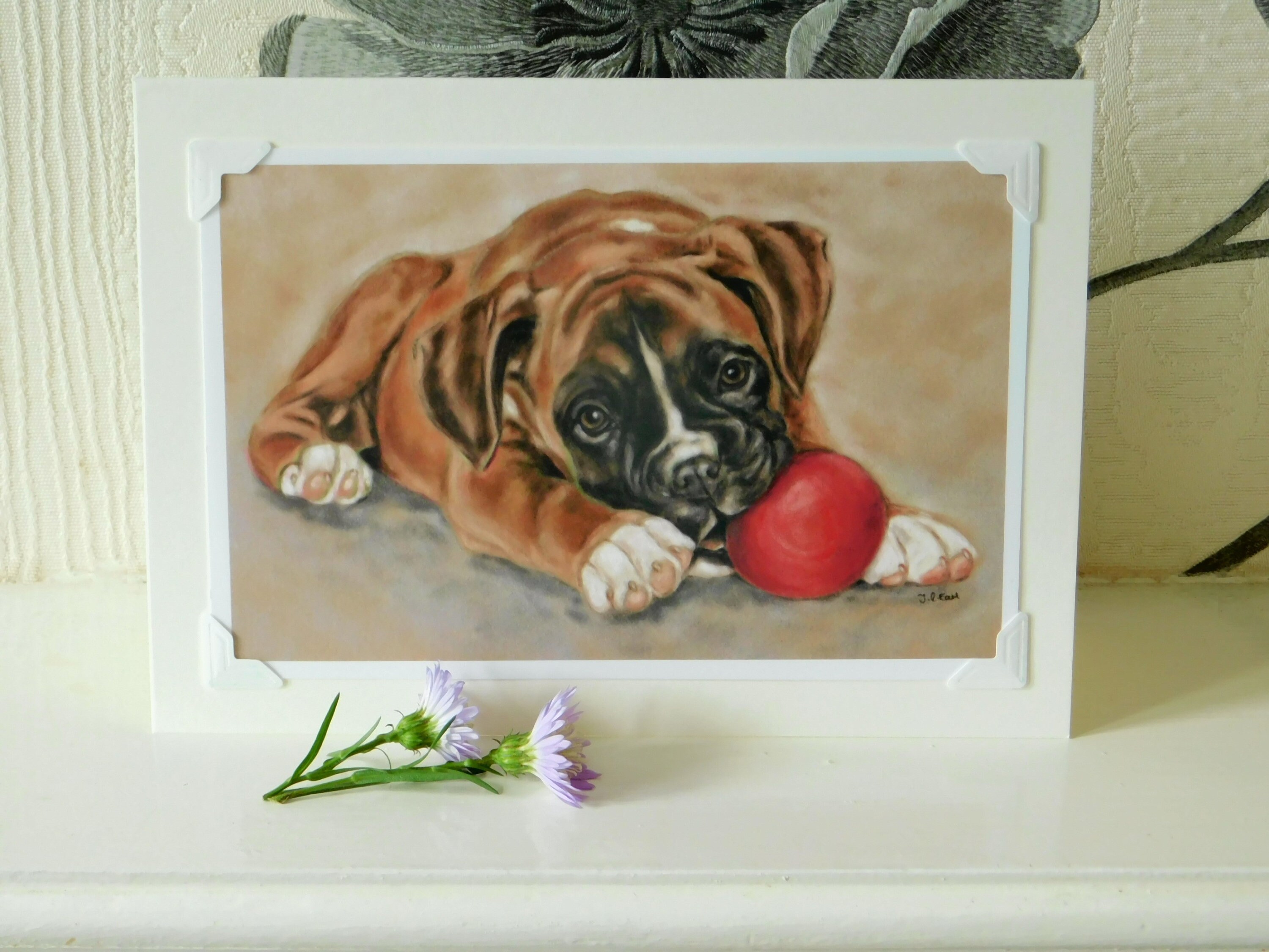 Boxer dog card Boxer dog print Handmade greetings card | Etsy