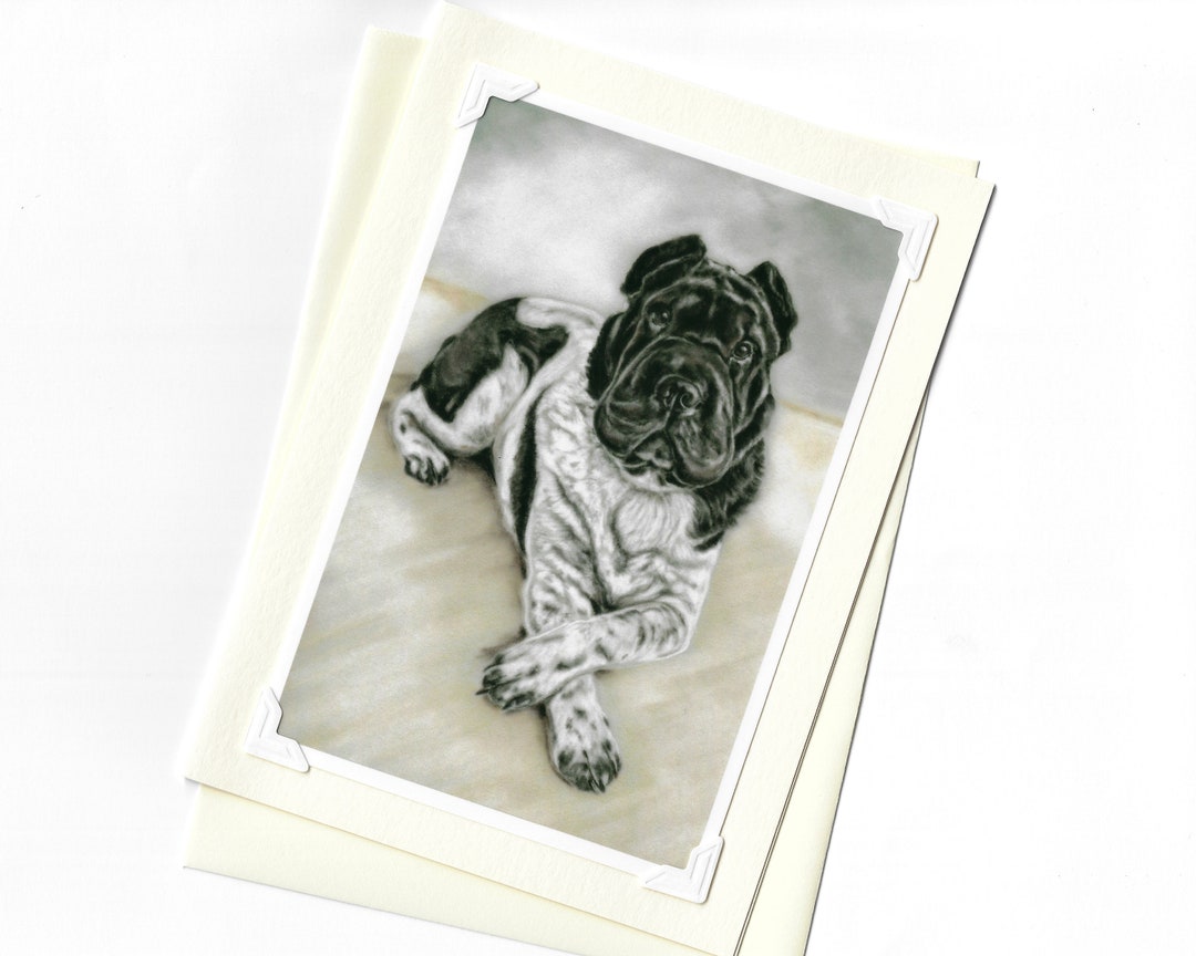 Shar Pei Card - Frameable Print - Shar Pei Gifts - Original Art Card ...