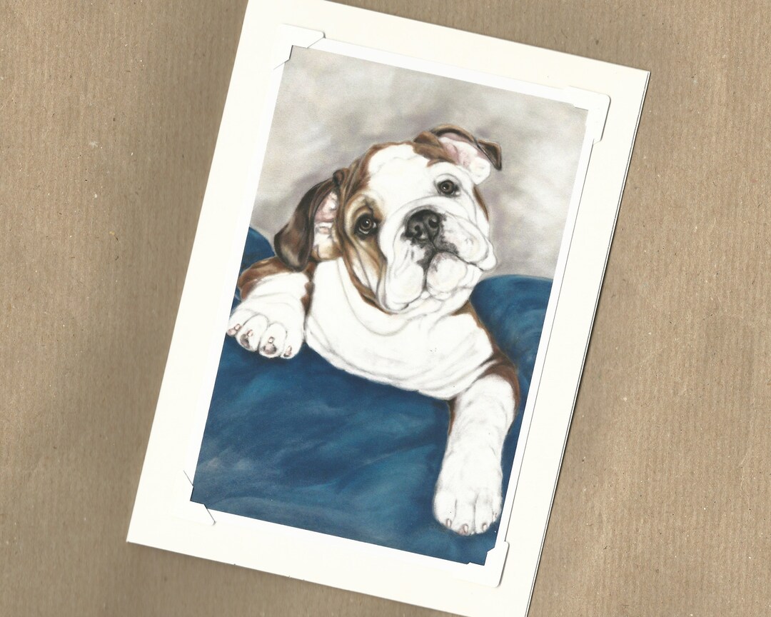 Bulldog Card - Handmade Greetings Card - Dog Lovers Gift - Original Art ...