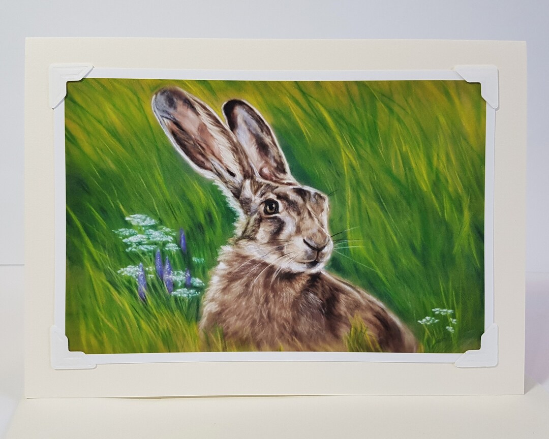 Hare Card - Handmade Cards - Hare Picture - Animal Cards - Blank ...