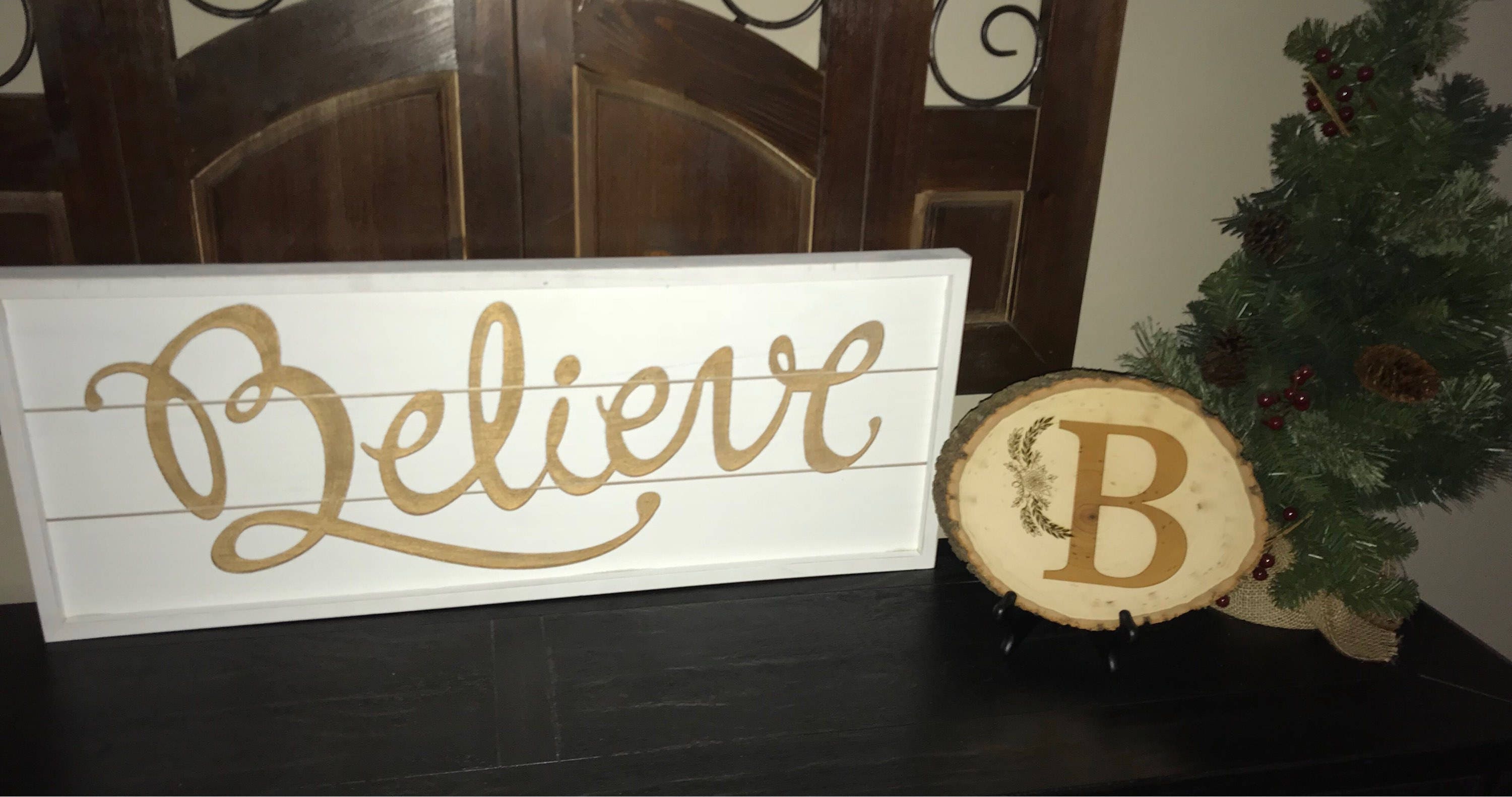 Wood Burned Wooden Monogram Plaque - Etsy