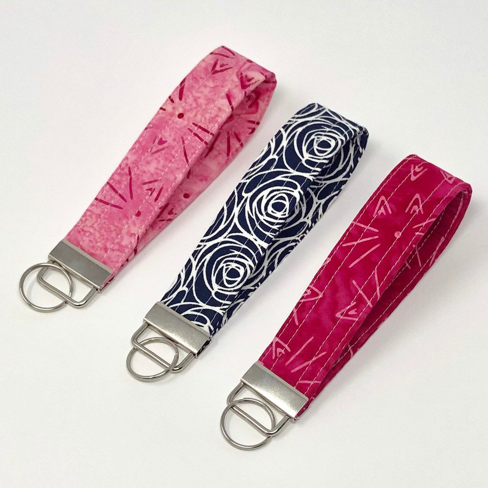 Cat Keychain Keychain Wristlet Batik Key Fob Wristlet - Etsy