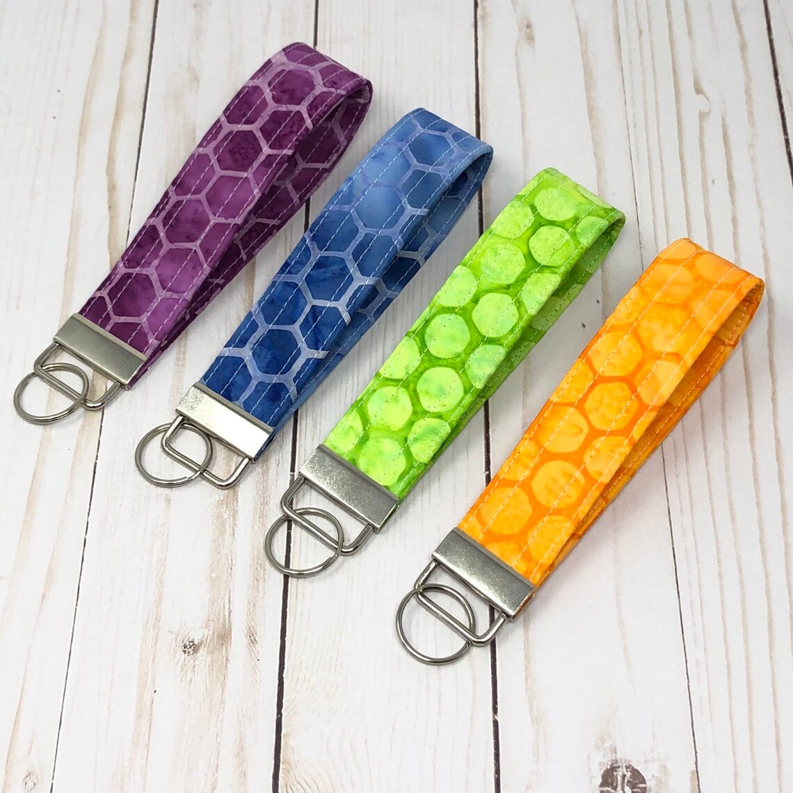 Wrist Keychain Batik Keychain Wristlet in Vivid Colors Key - Etsy