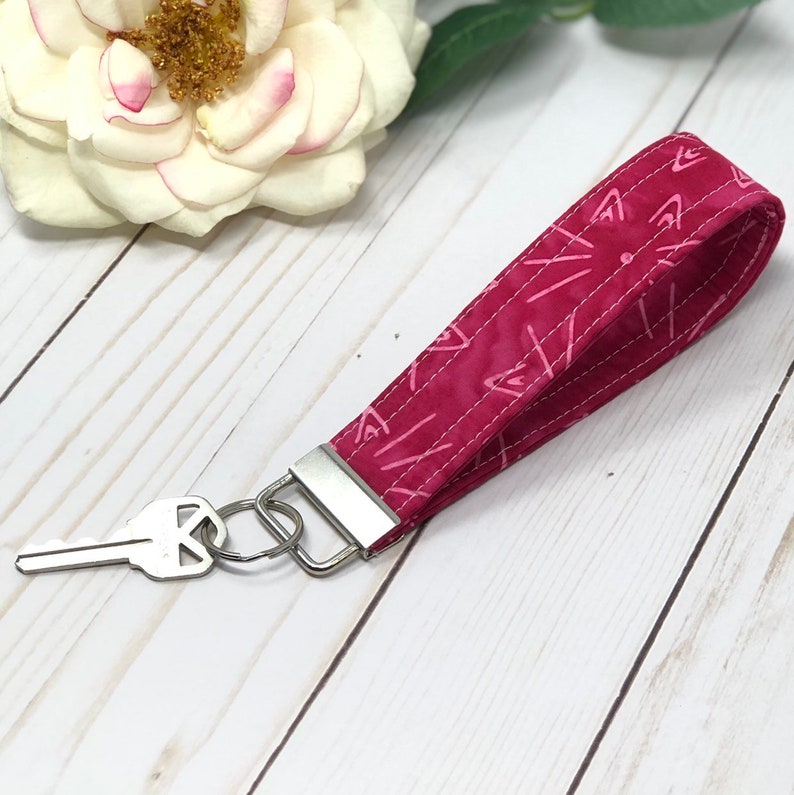 Cat Keychain Keychain Wristlet Batik Key Fob Wristlet - Etsy