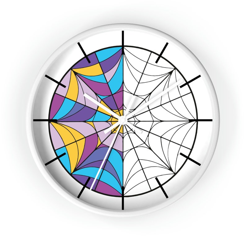 Wednesday Stained Glass Window Silent Wall Clock White Etsy