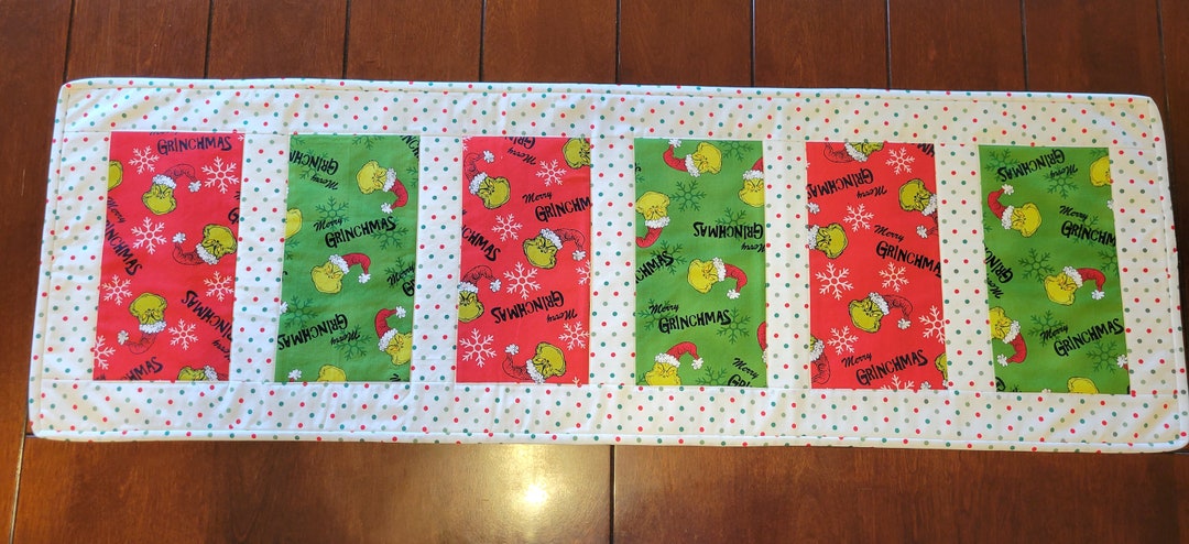 The Christmas Grinch Long Quilted Table Runner-back AGAIN - Etsy