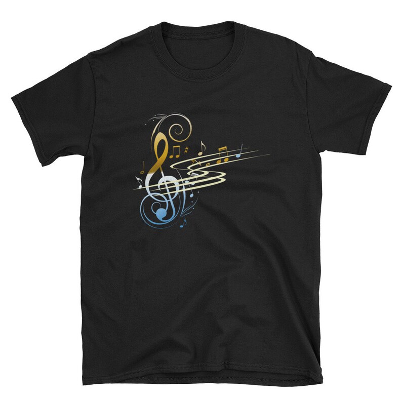 Musical Notes T-shirt Music Clef Guitar Piano Graphic Tee - Etsy