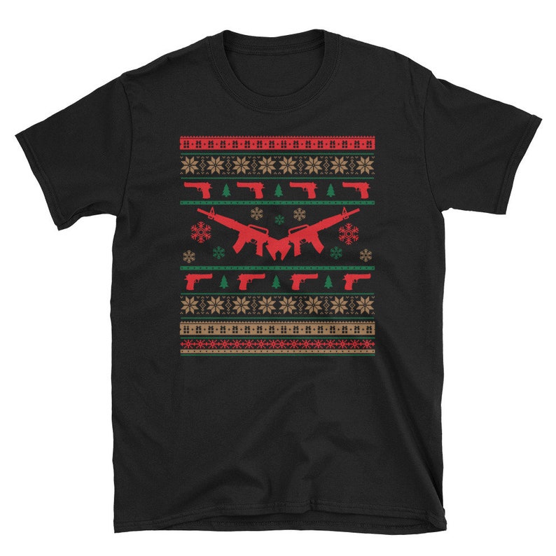 Funny Gun T-shirt Ugly Christmas Tee Gifts for Gun Lovers - Etsy