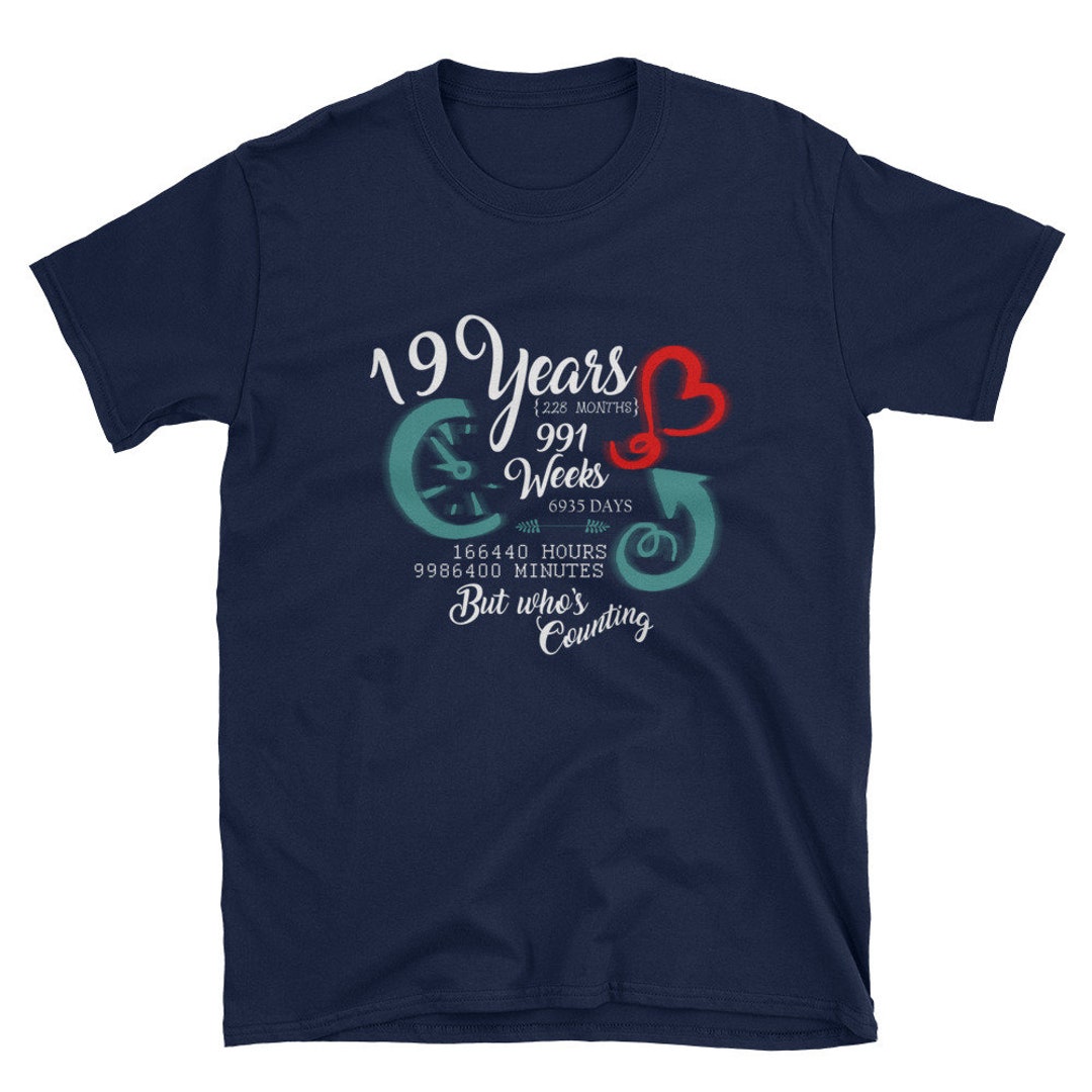 Anniversary Gift 19th T-shirt 19 Years Wedding Marriage Tee - Etsy