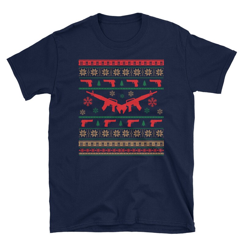 Funny Gun T-shirt Ugly Christmas Tee Gifts for Gun Lovers - Etsy