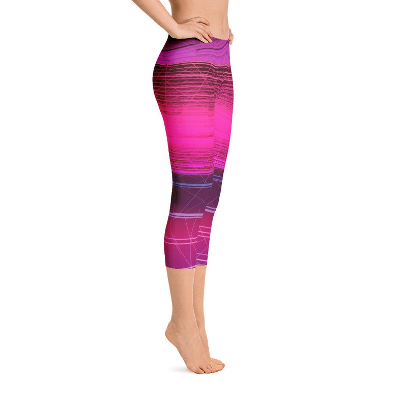 Hot Pink Striped Workout Leggings for Women Ombre Leggings | Etsy