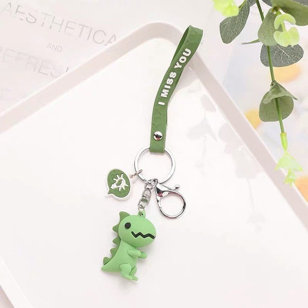 Dinosaur Keychain - Etsy