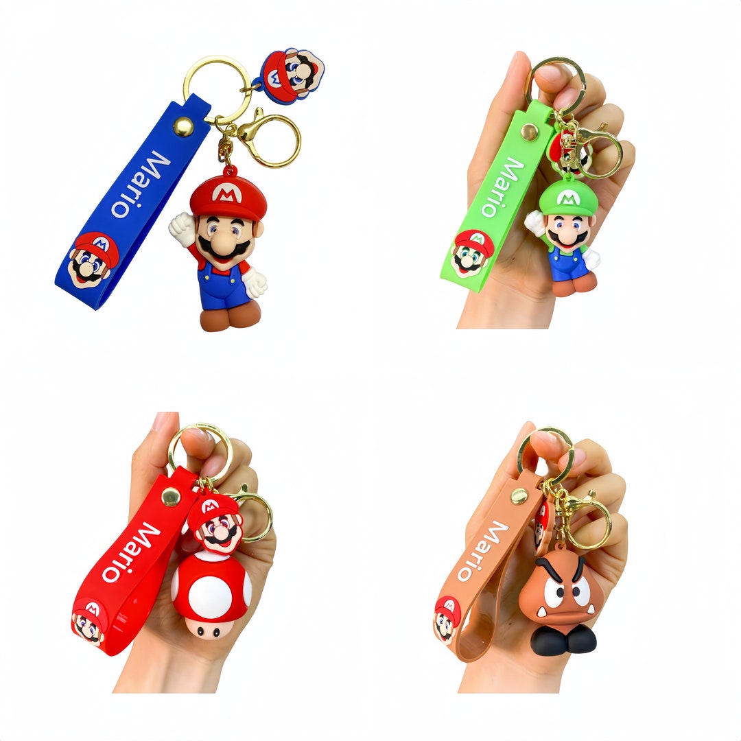 Super Mario Keychain Luigi Keychain Super Mario Bros - Etsy