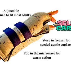 Heated Hand Warmer Wrist Wrap: Organic Flaxseed-cotton Flannel ...