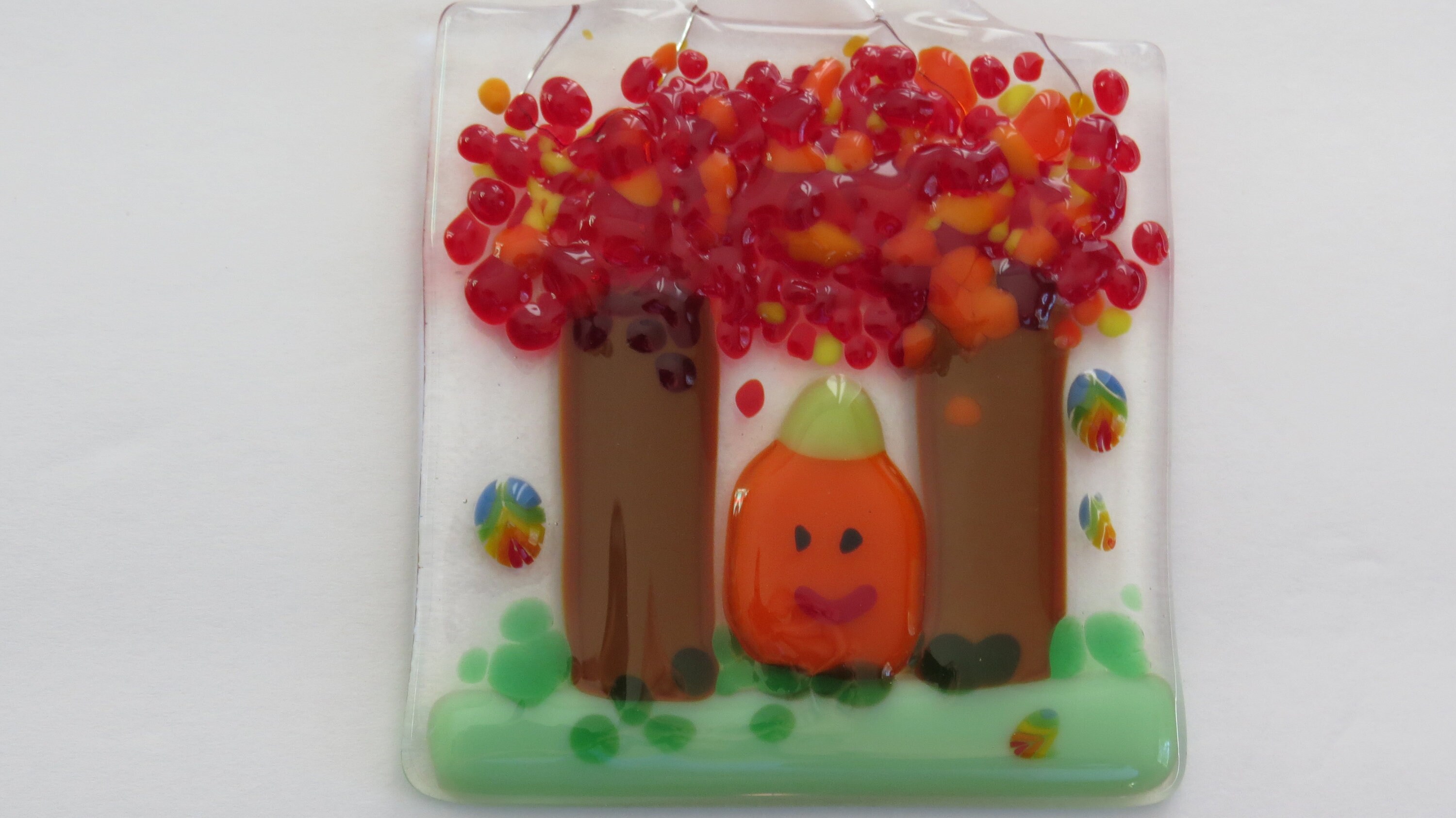 Fused Glass Colorful Fall Tree Suncatcher/ornament/window Art/fall ...