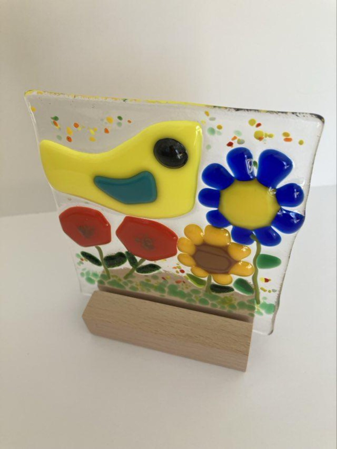 Handmade Fused Glass Art/fused Glass Spring/summer Garden Art Picture ...