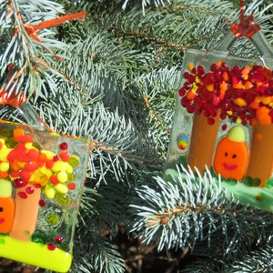 Fused Glass Colorful Fall Tree Suncatcher/ornament/window Art/fall ...