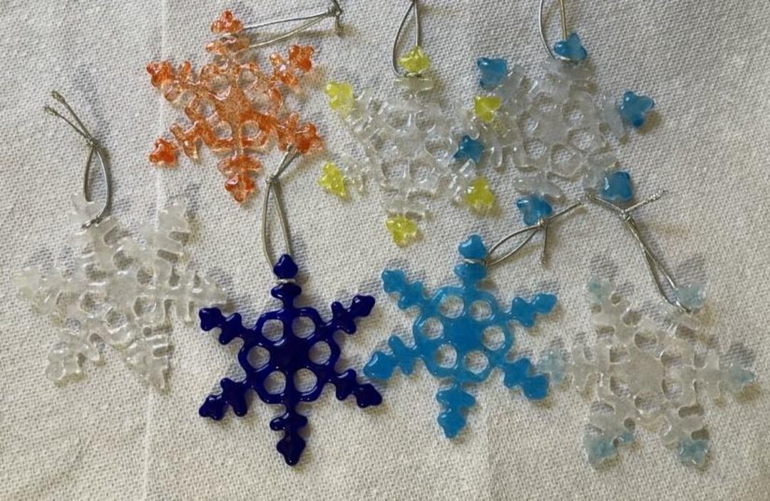 Fused Glass Snowflake Ornament/suncatcher/window Decor/winter Decor ...