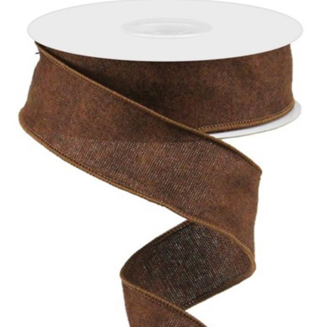 Brown Wired Ribbon, Fall Ribbon, Wreath Supplies, Fuzzy Royal Burlap ...