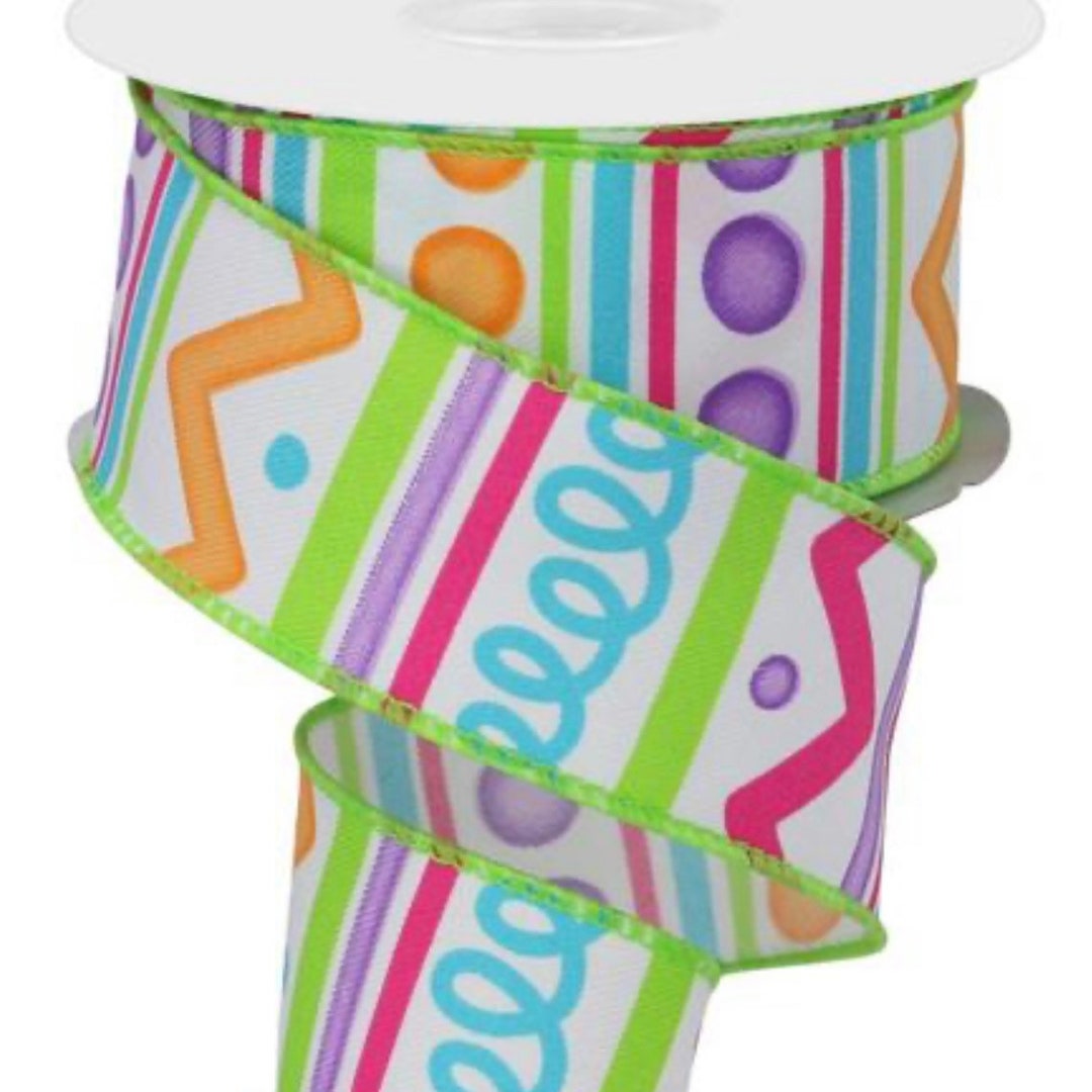 Wired Ribbon for Wreaths, Wired Spring Ribbon, Ribbon for Easter Basket ...