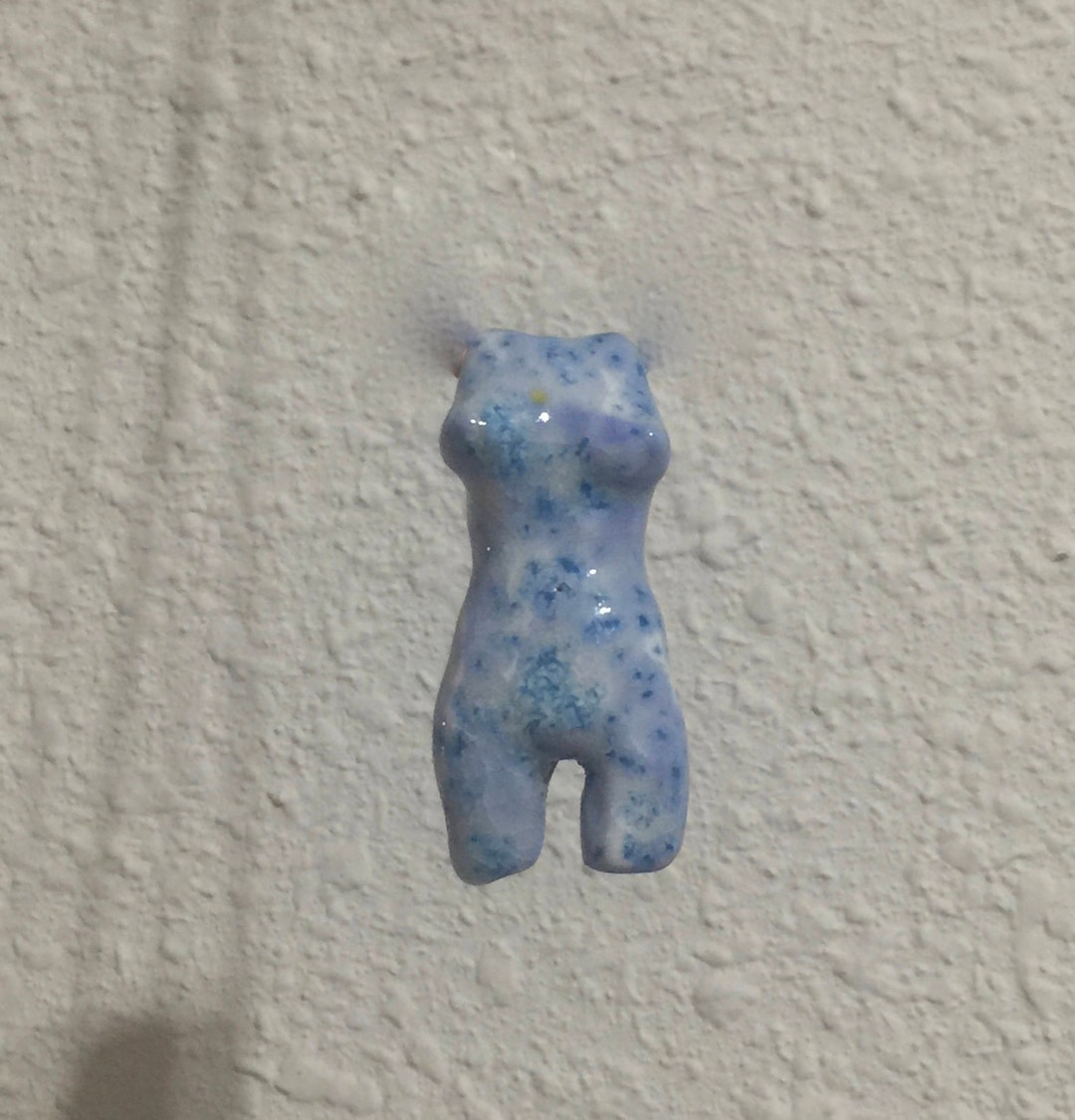 Torso Porcelain Bead Ceramic Bead Torso Bead Figurative Bead Bluish ...