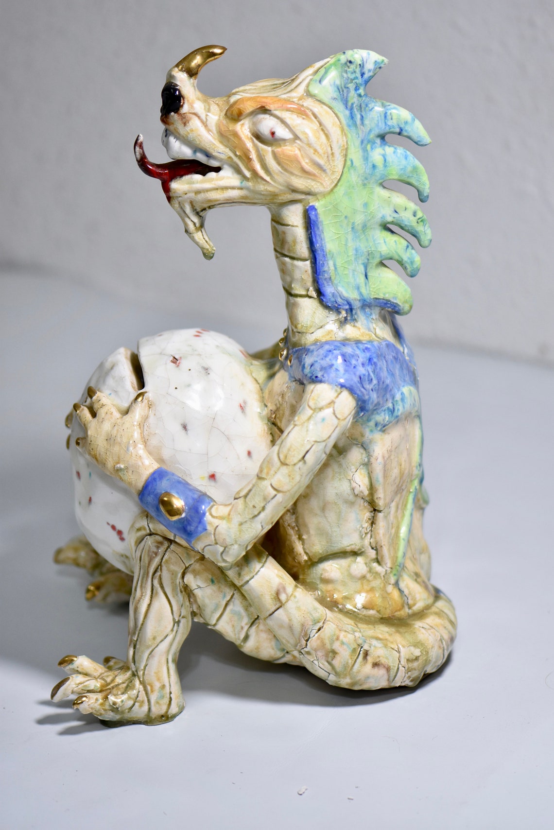 Dino Bank With a Dinosaur Ceramic Sculpture Porcelain Piggy Bank ...