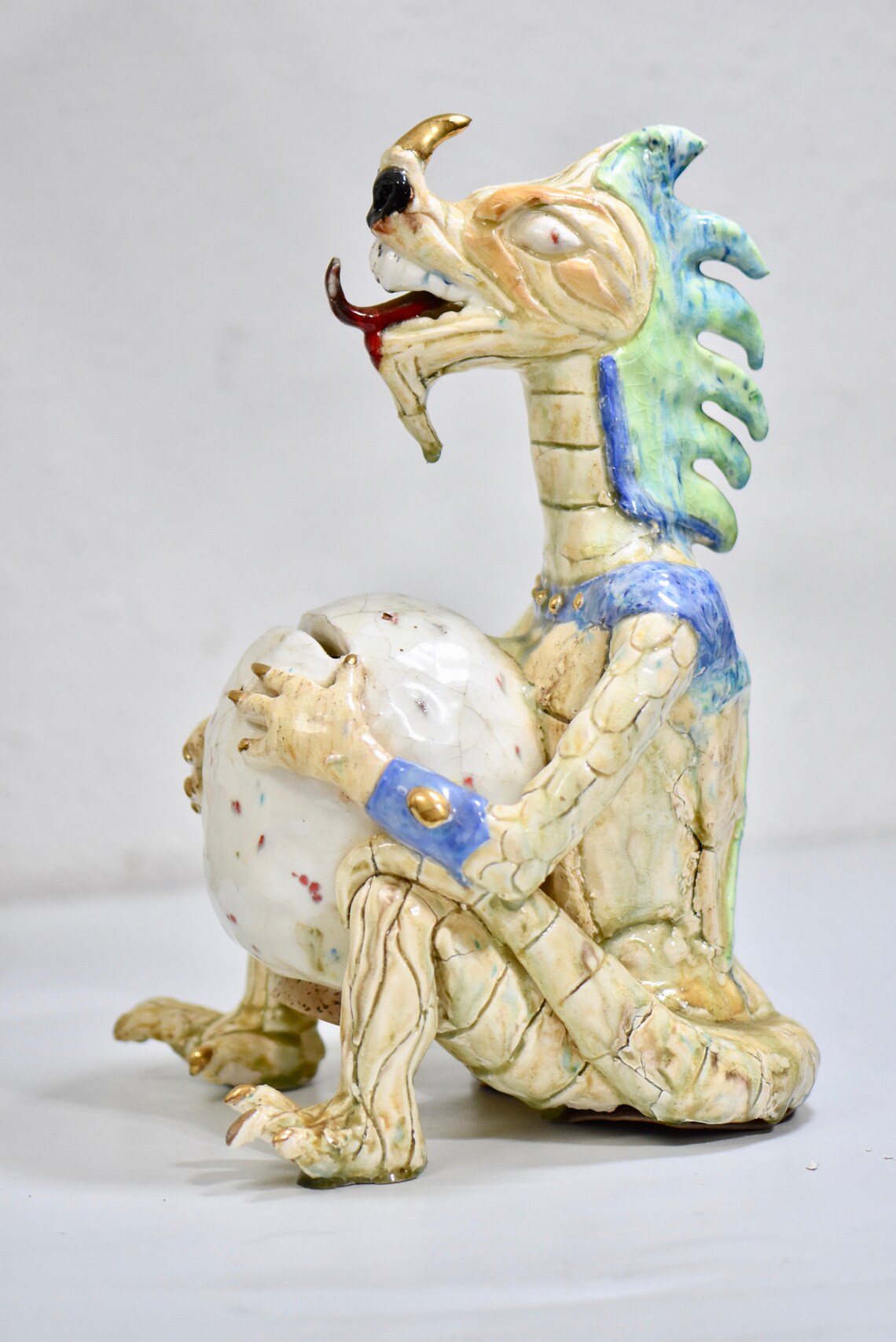 Dino Bank With a Dinosaur Ceramic Sculpture Porcelain Piggy Bank ...