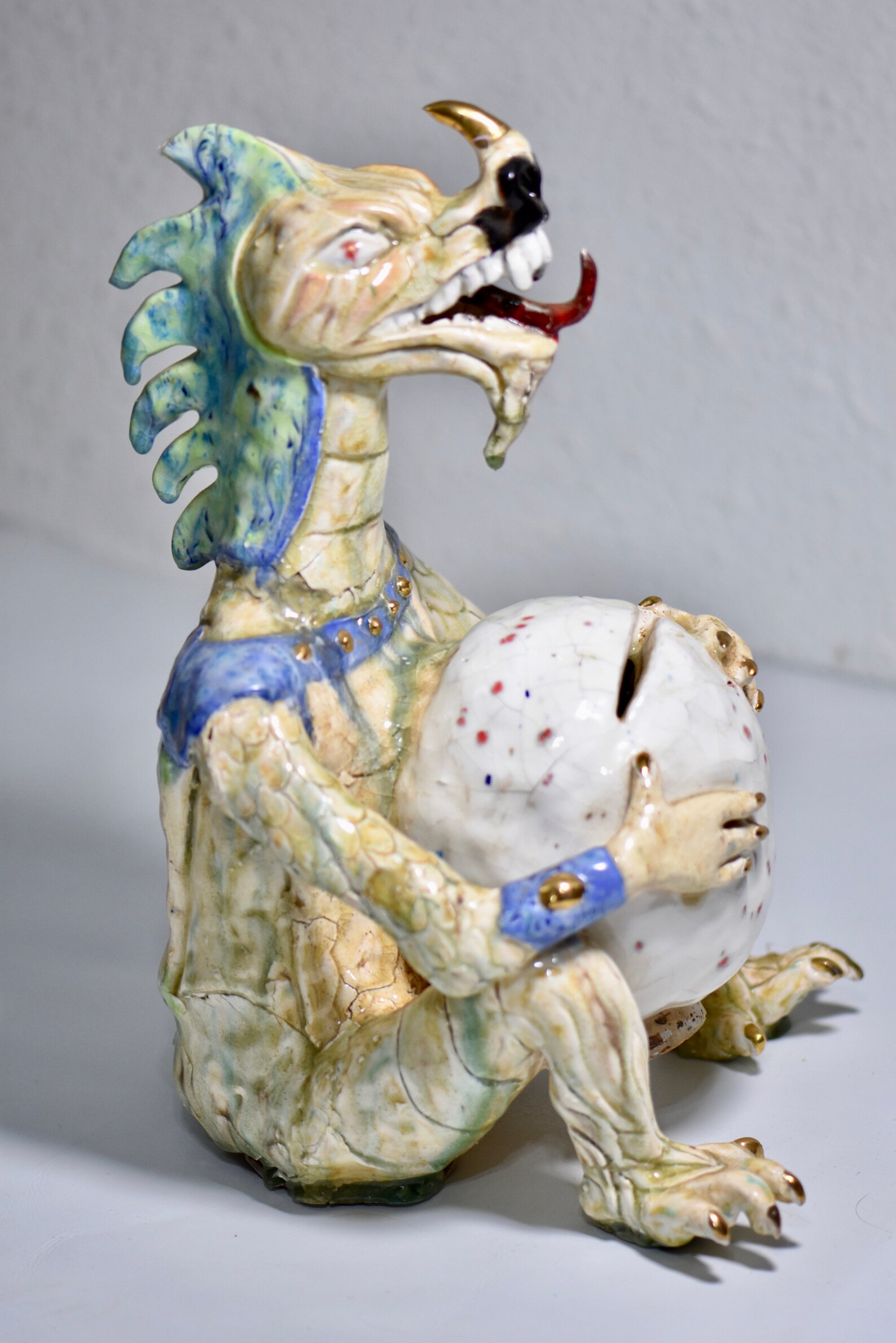 Dino Bank With a Dinosaur Ceramic Sculpture Porcelain Piggy Bank ...