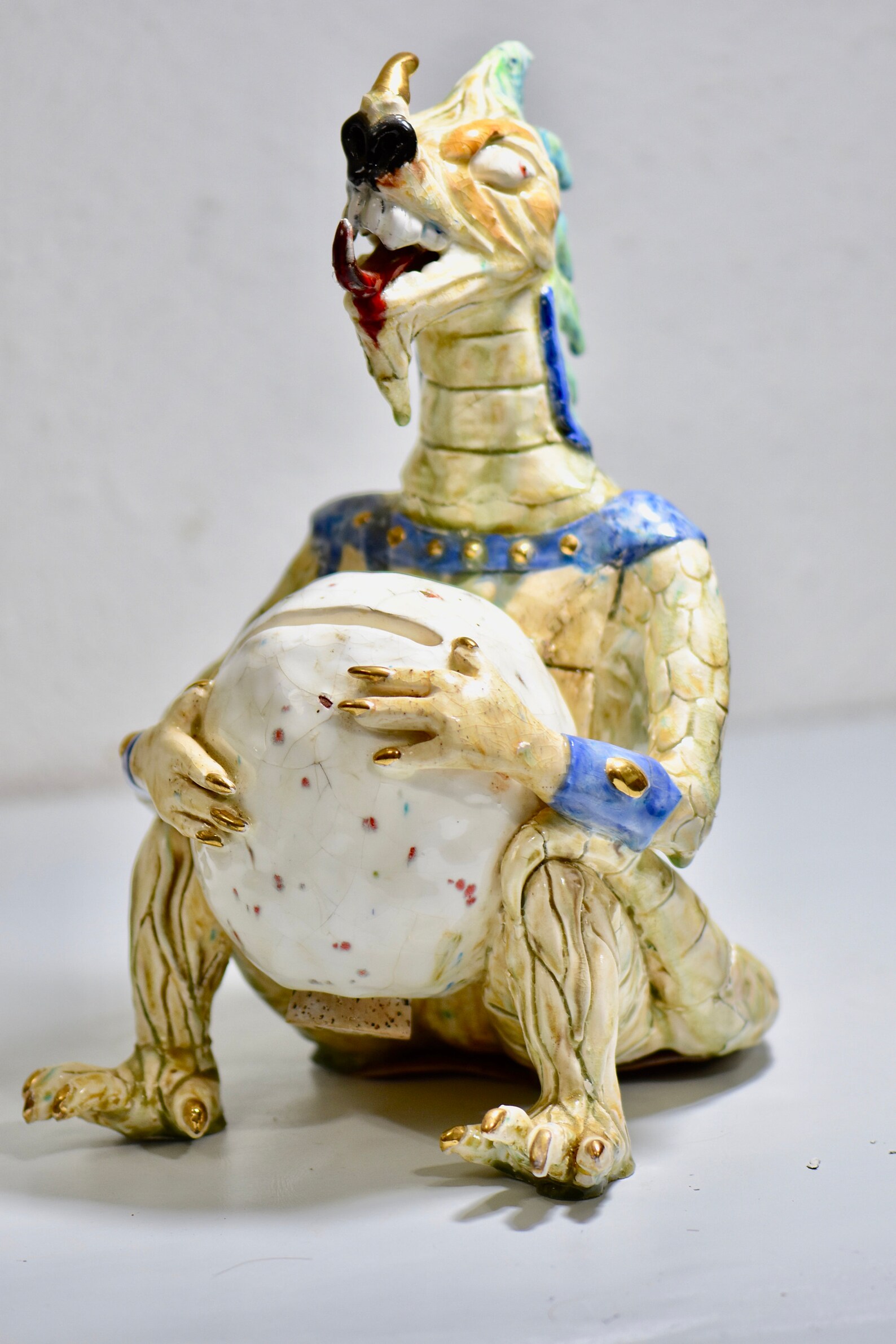 Dino Bank With a Dinosaur Ceramic Sculpture Porcelain Piggy Bank ...