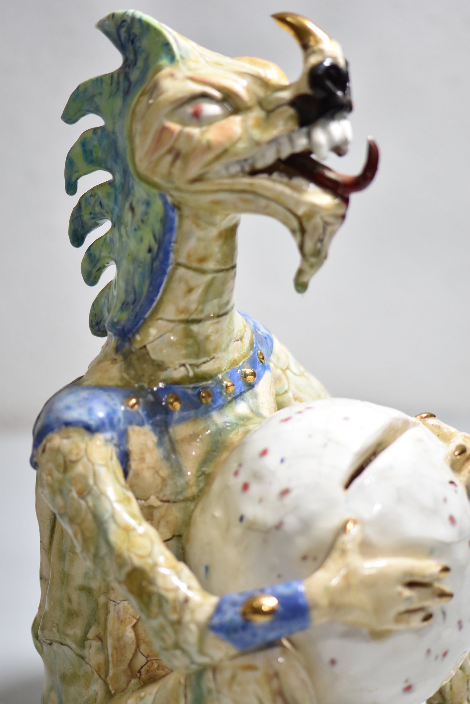 Dino Bank With a Dinosaur Ceramic Sculpture Porcelain Piggy Bank ...