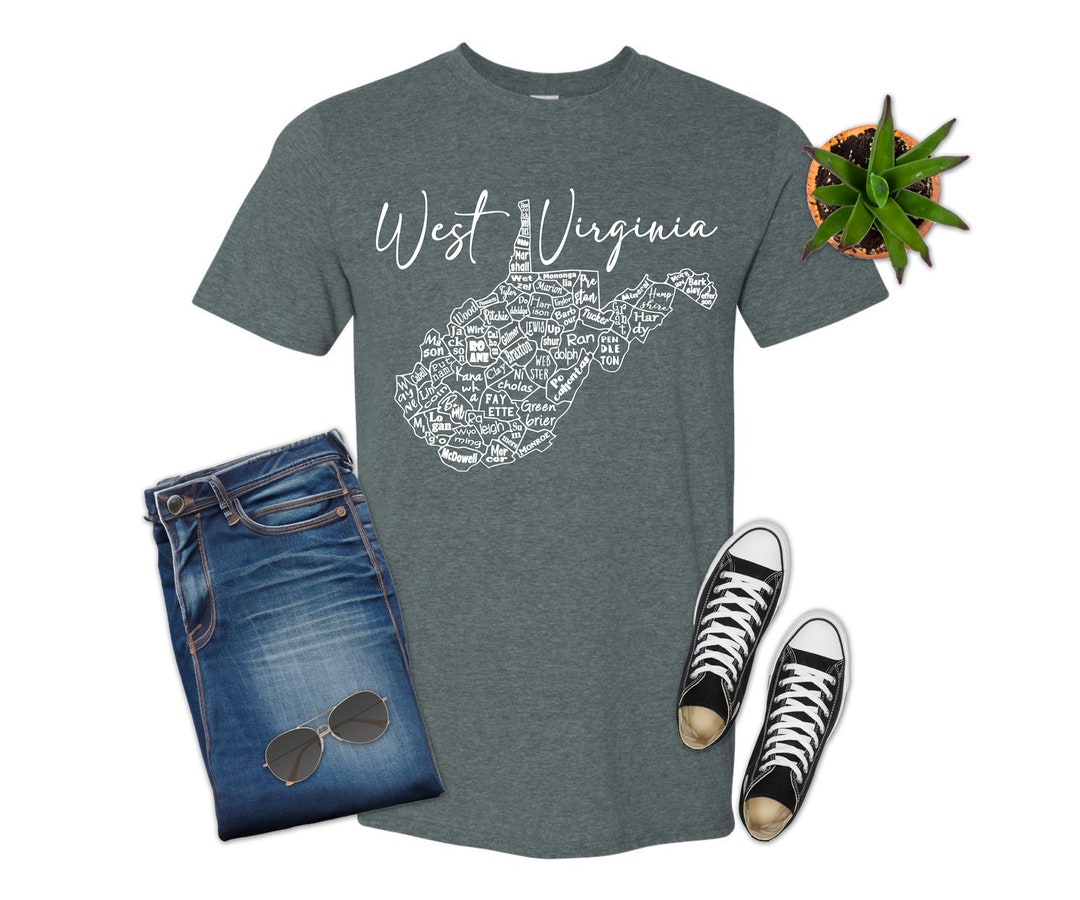 West Virginia State County Map T-shirt Tee, Unisex Graphic Tee - Etsy