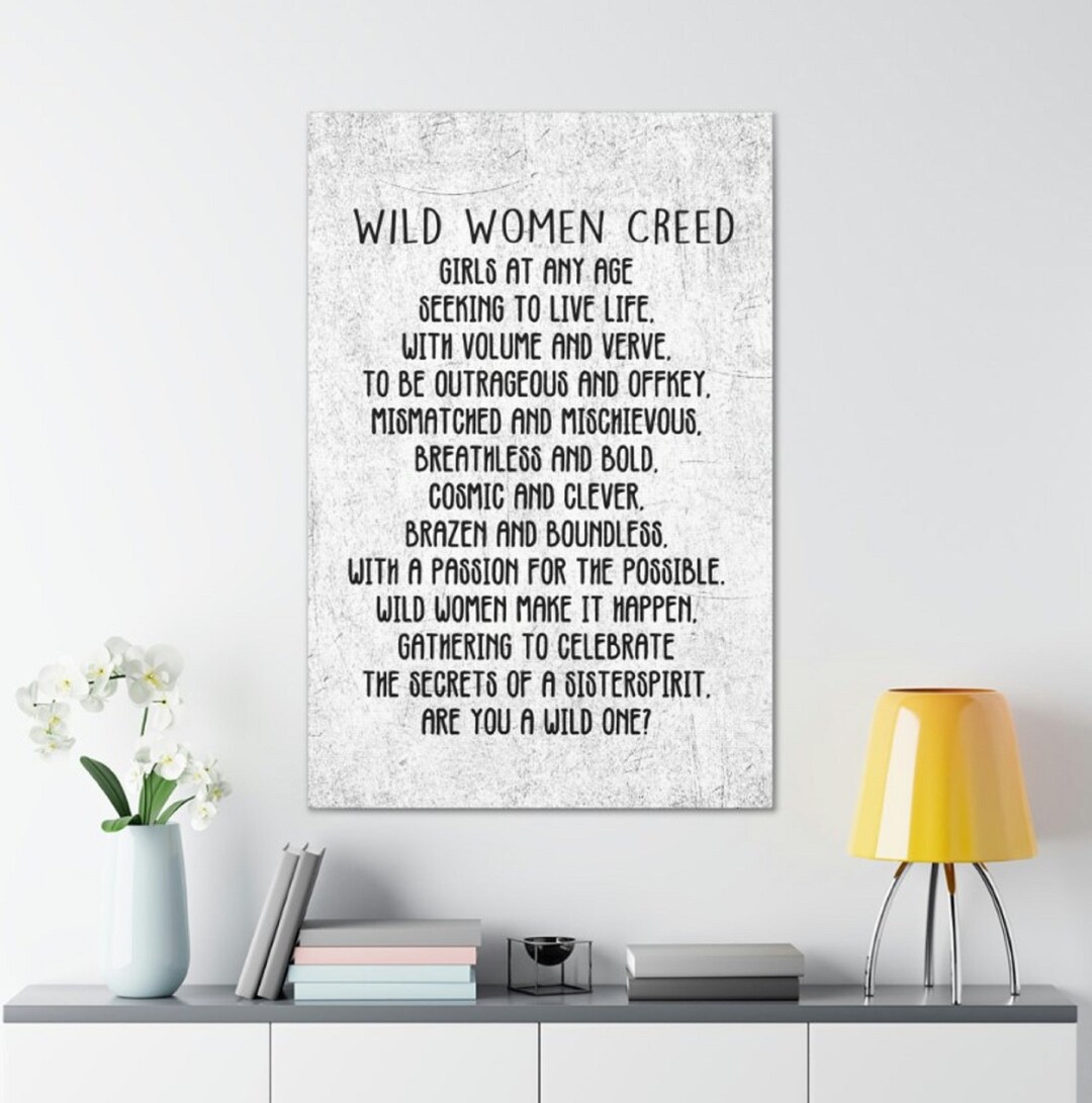 Wild Women Creed Adventure Encouragement Farmhouse Farm Decor Country ...