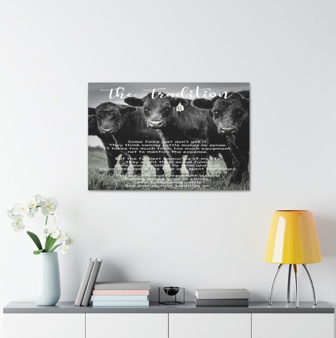 The Tradition Black Angus Cows Farmhouse Farm Decor Country Farming ...