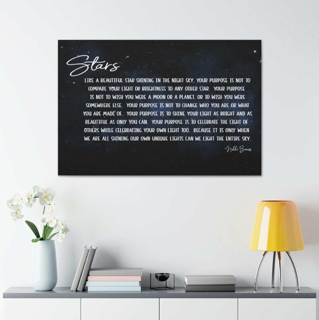 Stars Encouragement Adventure Home Decor Wrapped Canvas - Etsy