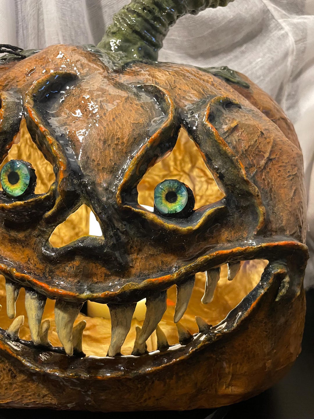 Evil Pumpkin With Toothy Grin Seasonal Decor - Etsy