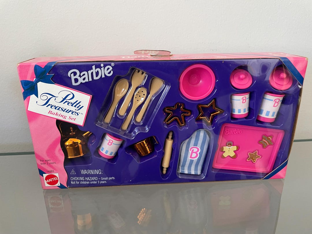 MATTEL Barbie Pretty Treasures: Baking Set, 1996. Assorted Cookie ...