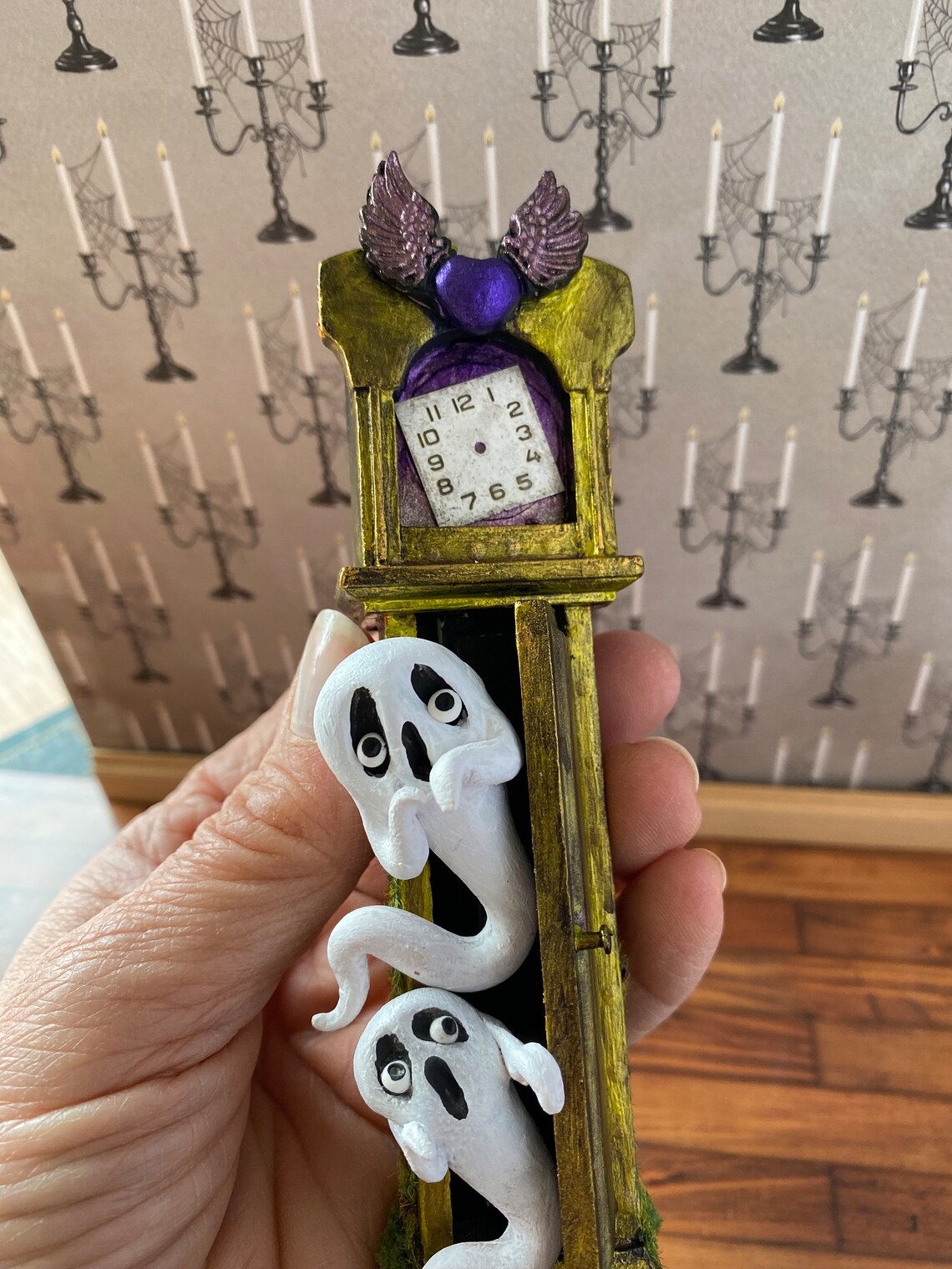 Miniature 12th Scale Spooky Ghost Clock - Etsy