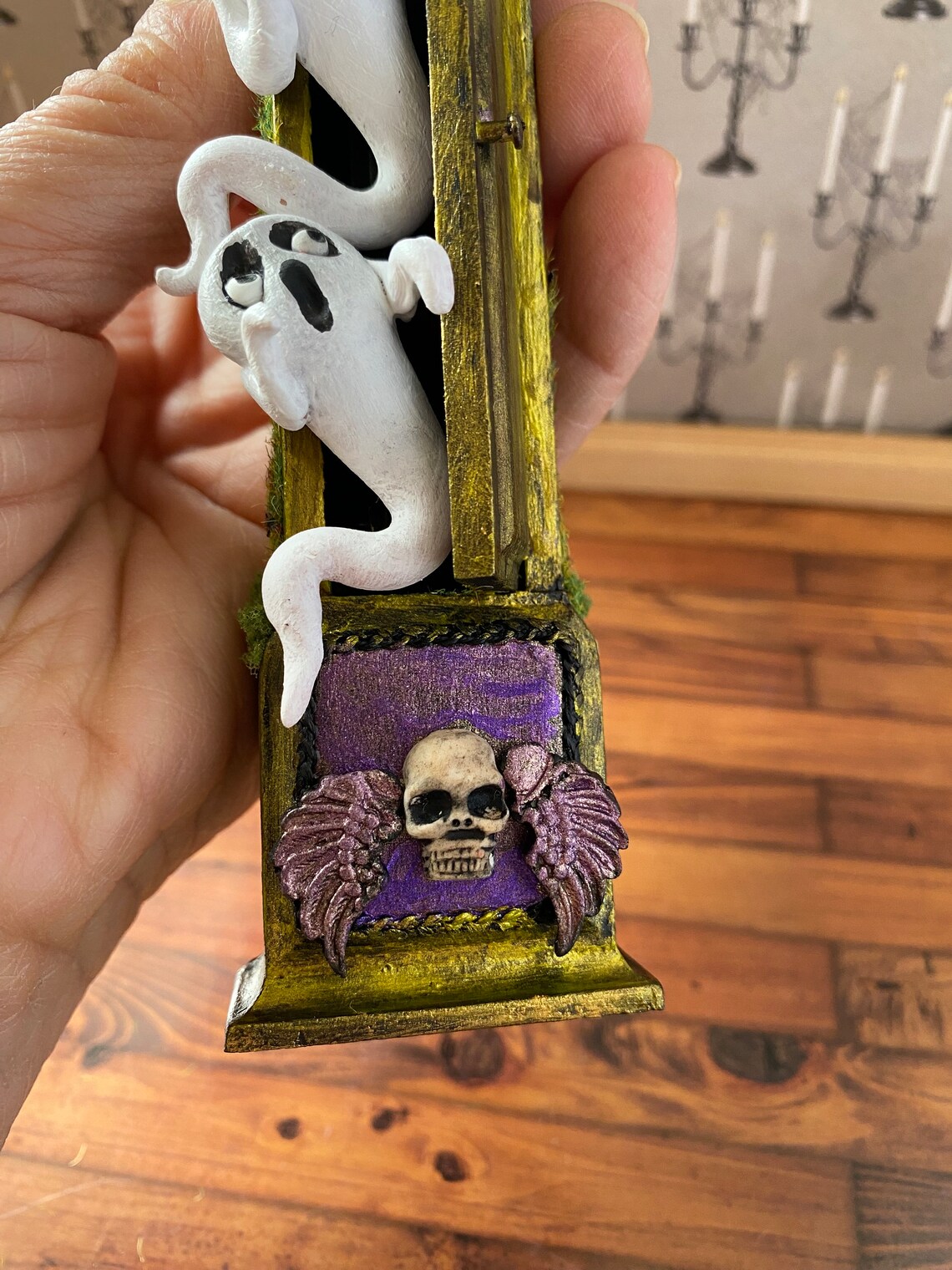 Miniature 12th Scale Spooky Ghost Clock - Etsy