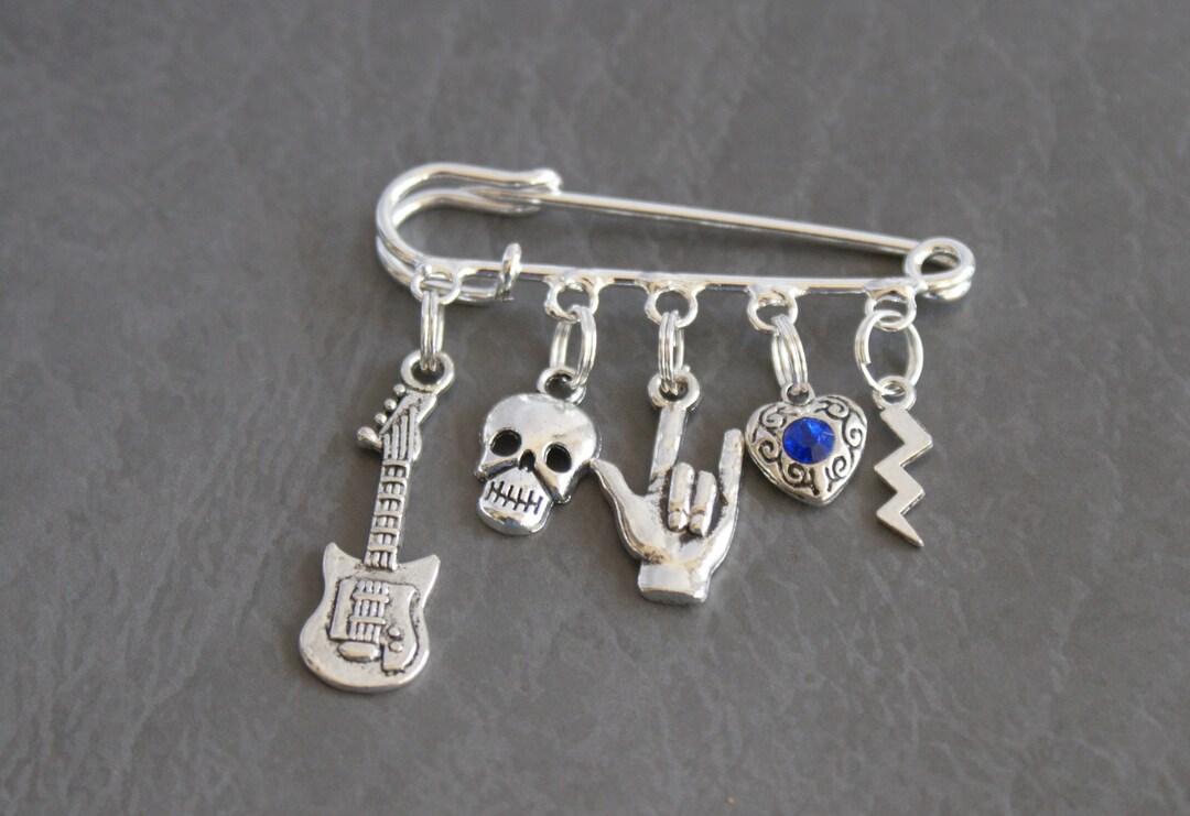 Rock Chick Pin Brooch, Guitar Lapel Pin, Music Lovers Gift, Rocker Gift ...