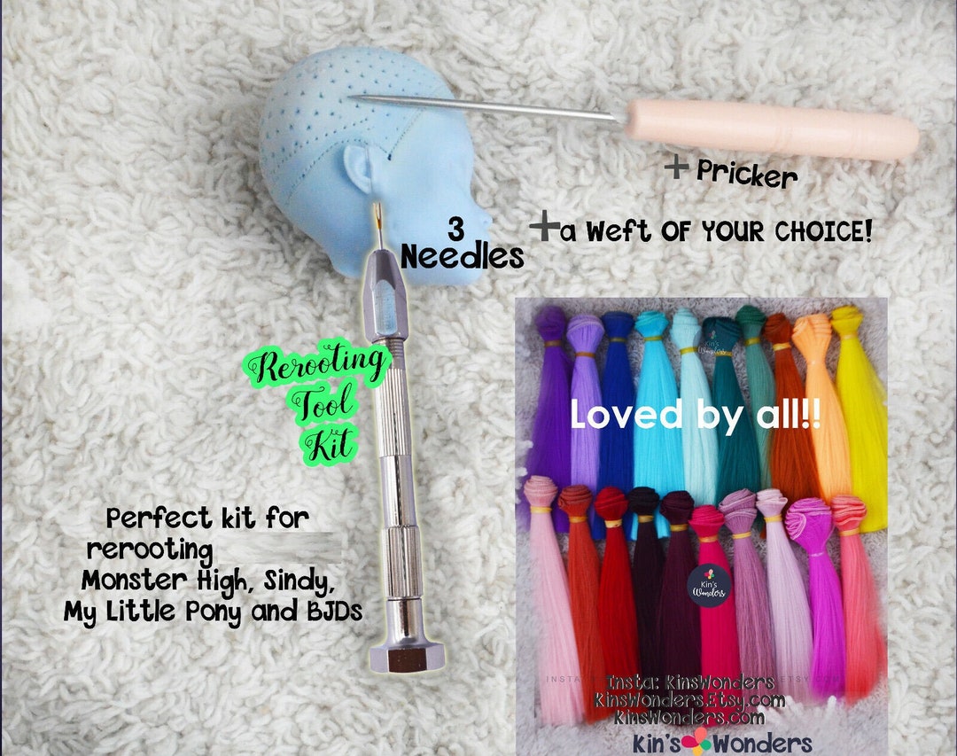 Rerooting Rehairing Tool for Rooting Doll Hair, Replug Kit Custom Soft Scalp Pricker Custom Doll ...
