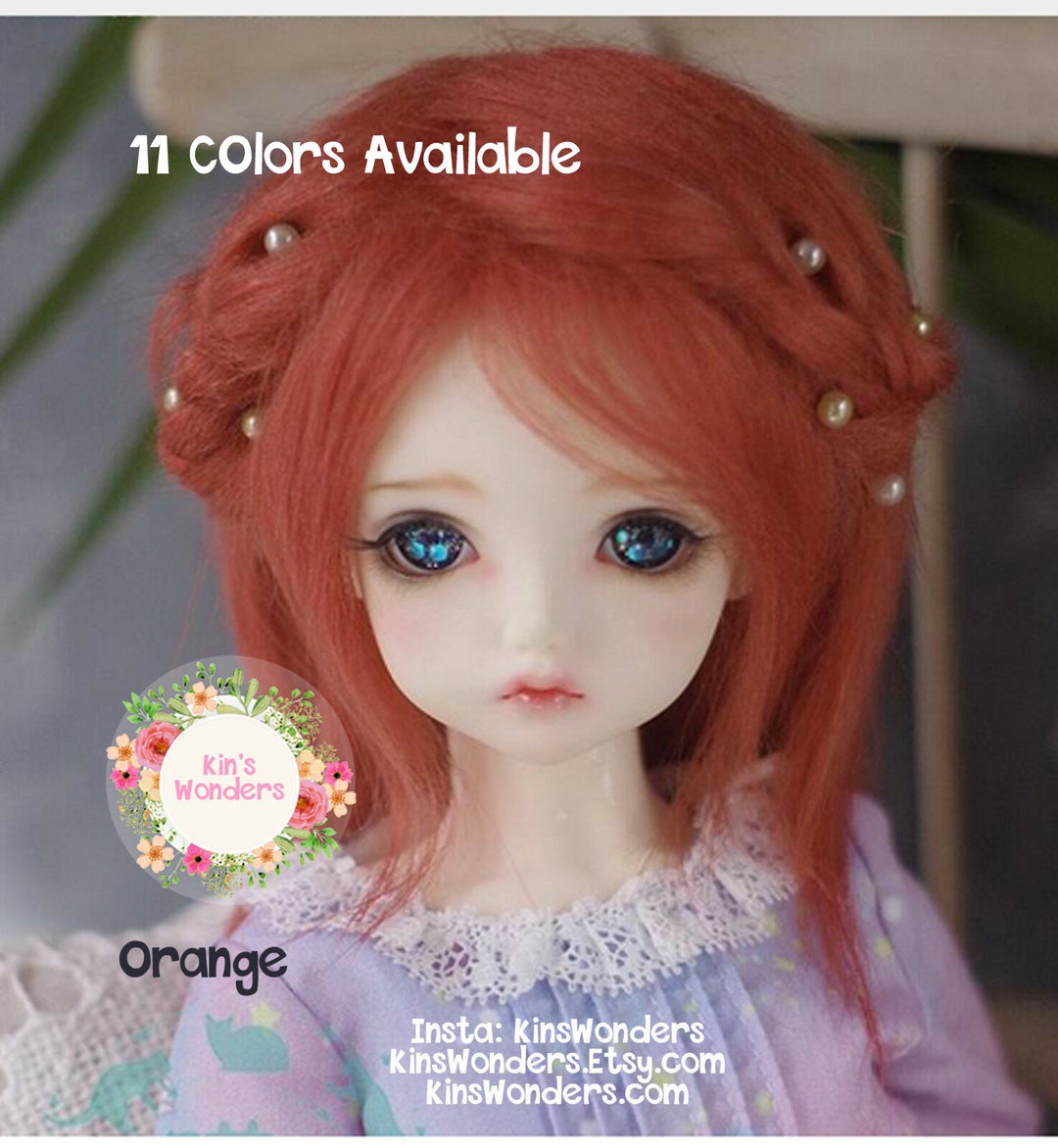 Wig for Pukifee 14cm - 1/4 Scale Doll Hair - Wool Wig 5.5" - Ever After ...