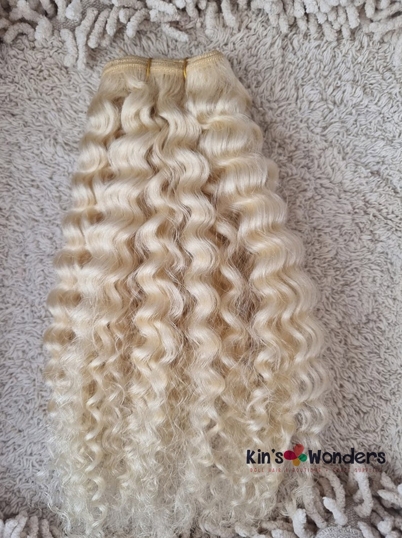 Wefted Camel Hair 40cm Curly Hair Blonde BJD, 1/3 1/4 Scale Dolls ...