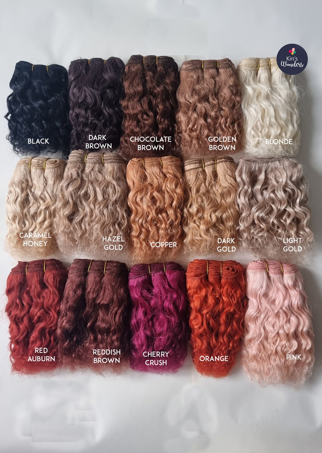 Wavy Wefted Mohair 5m| Wavy Curly Hair for Blythe BJD Dolls | Fabric ...