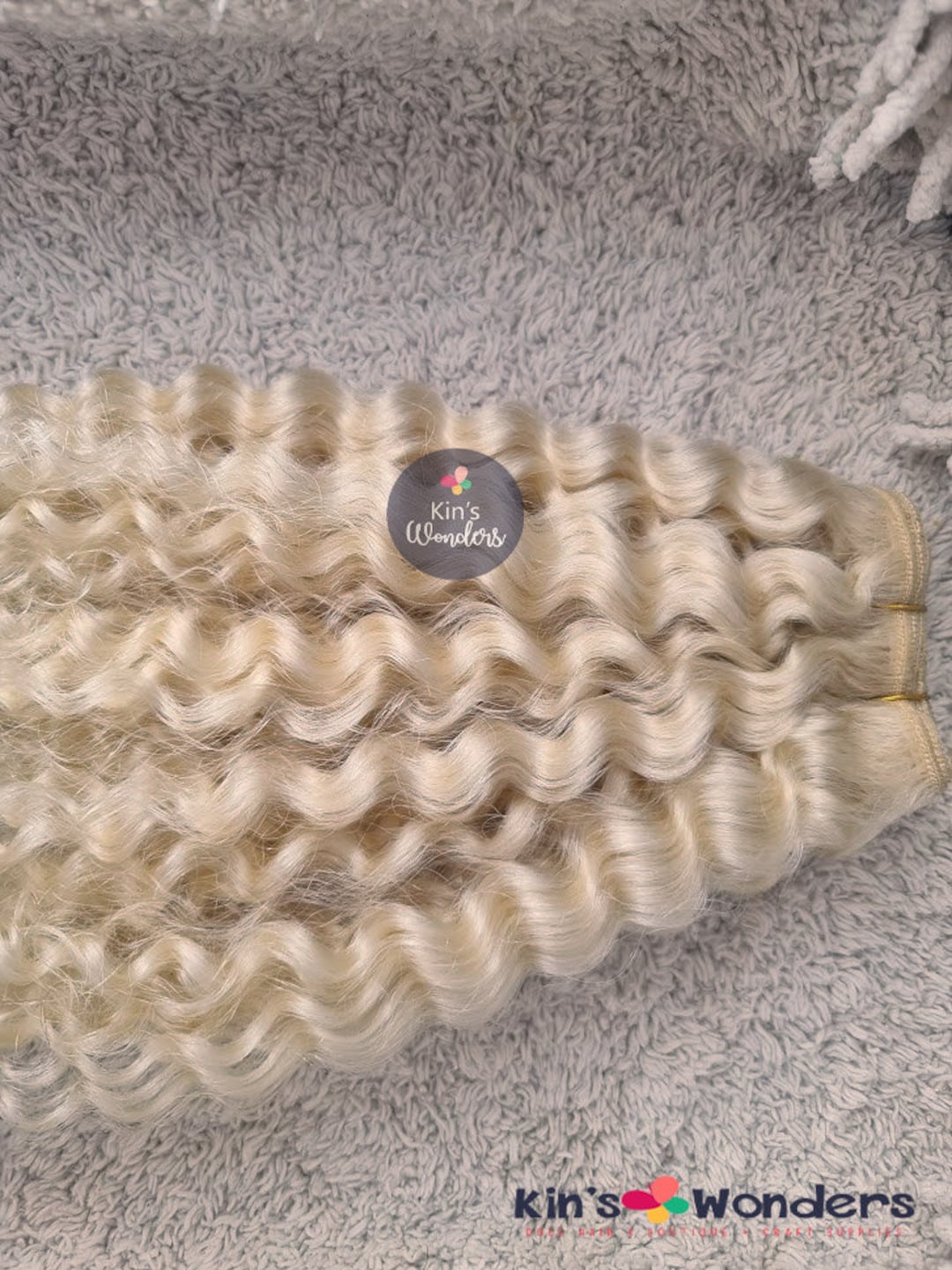 Wefted Camel Hair 40cm Curly Hair Blonde BJD, 1/3 1/4 Scale Dolls ...