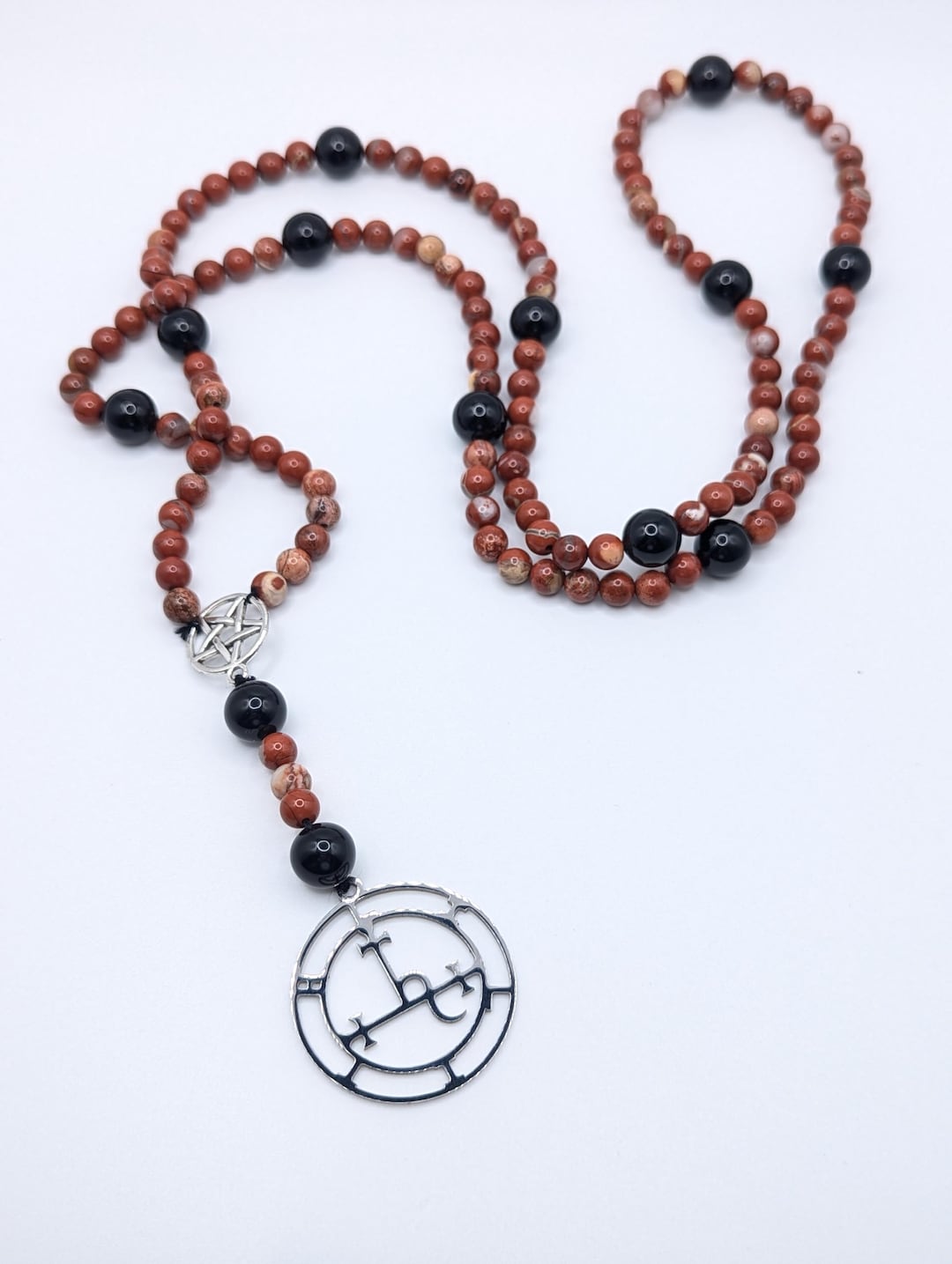 Lilith Rosary - Red Jasper & Obsidian Crystal Beads - Etsy
