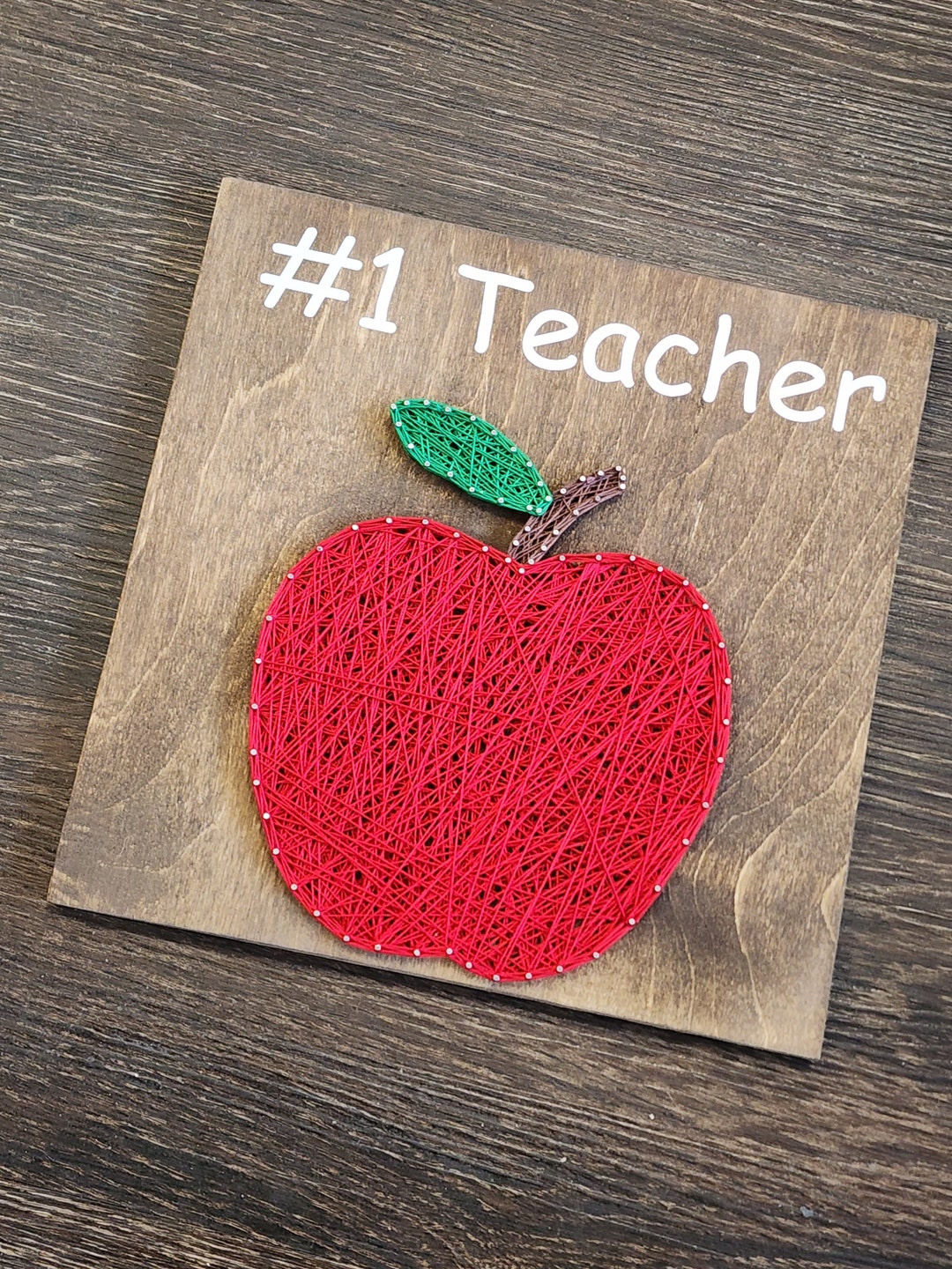 Made to Order - Apple #1 Teacher String Art - Etsy