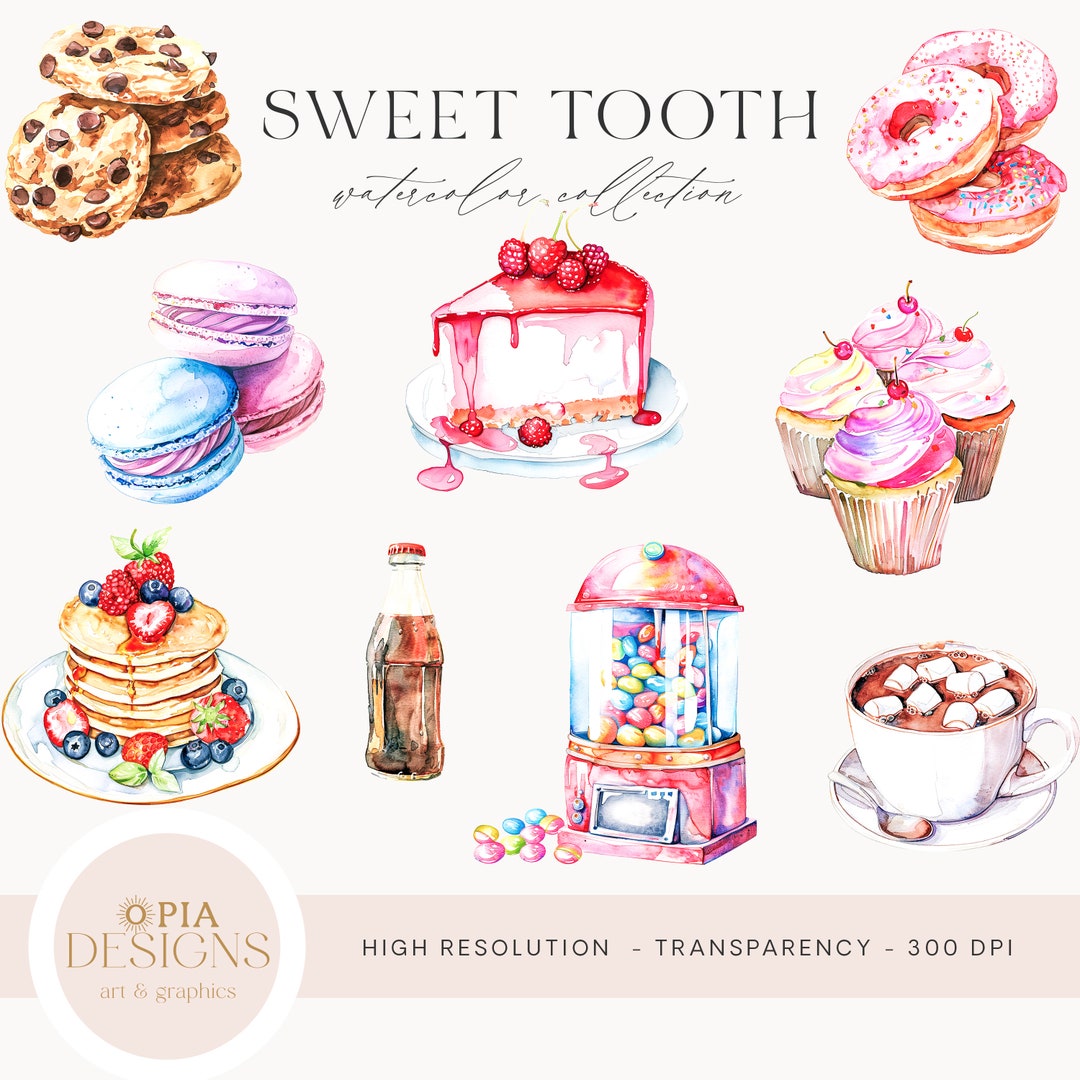 Watercolor Desserts Clipart Candy Clipart Watercolor Clipart watercolor ...