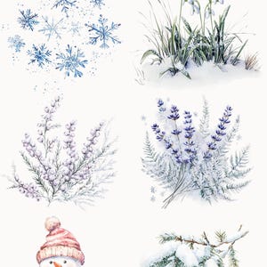 Watercolor Winter Clipart - Winter Wonderland Clipart - Christmas Cards ...