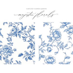 Chinoiserie Floral Seamless Patterns - Vintage Floral Patterns ...