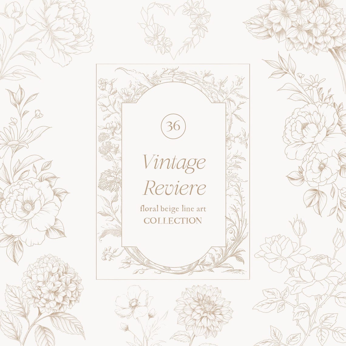 Baroque Line Art Bundle - Wedding Clipart- Vintage Victorian Wedding ...